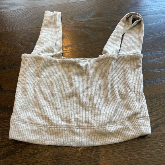 Miou Muse | Tops | Ribbed Beige Crop Top | Poshmark